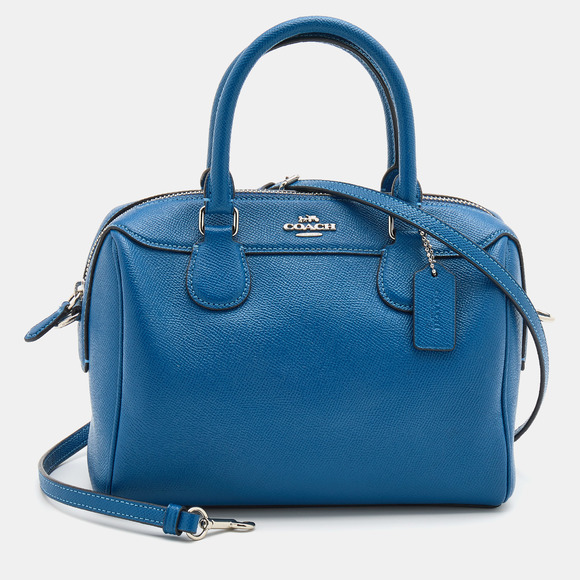 Coach | Bags | Coach Blue Leather Mini Bennett Satchel | Poshmark